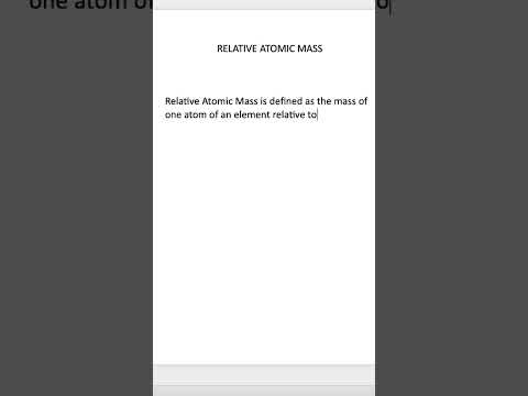 Relative Atomic Mass definition