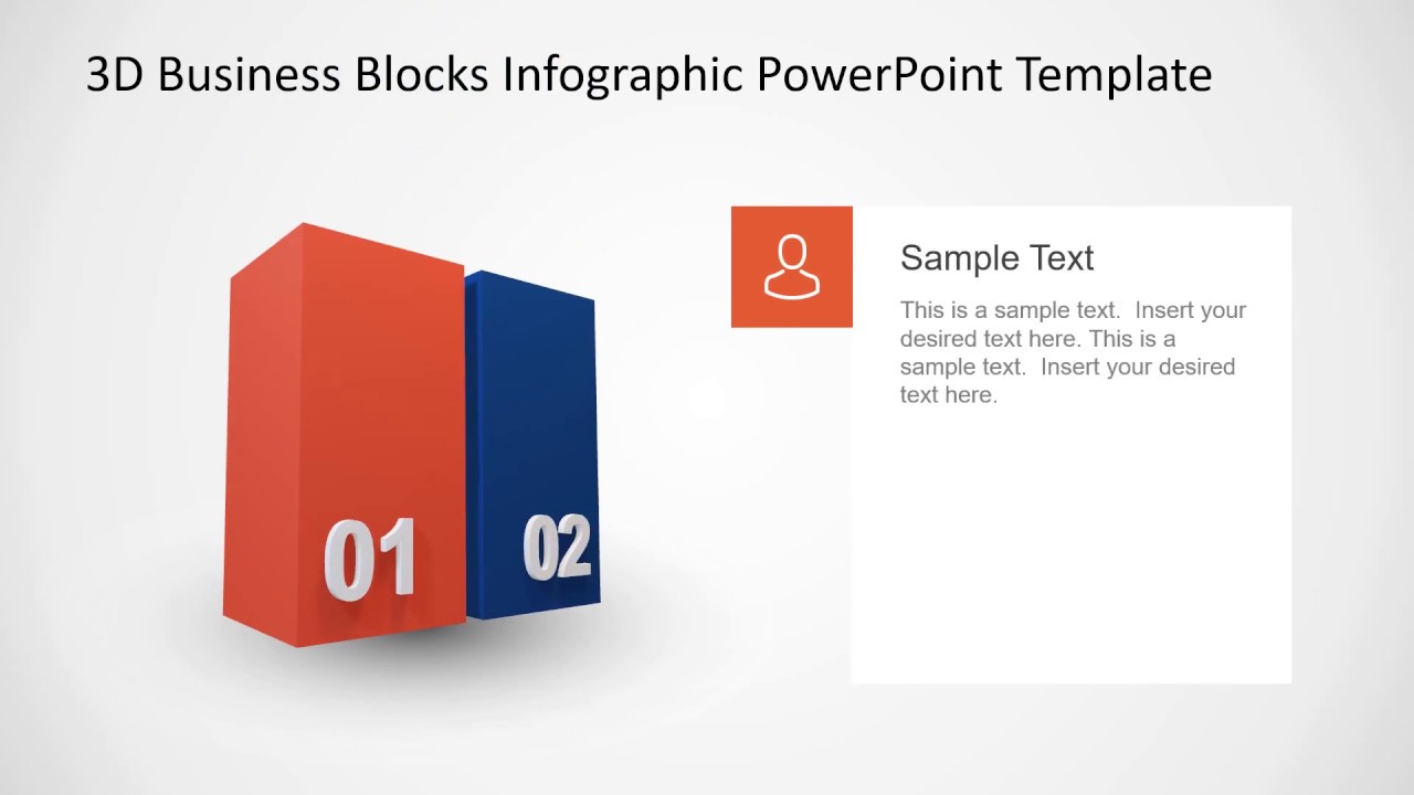 Animated 3D Business 2 Blocks for PowerPoint