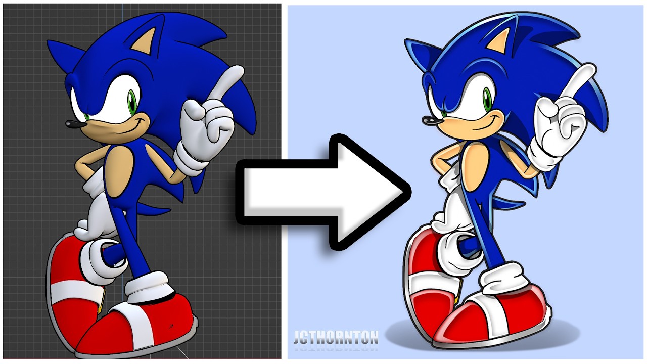 Making my Sonic The Hedgehog 3D Model render into a Sonic Adventure Render!