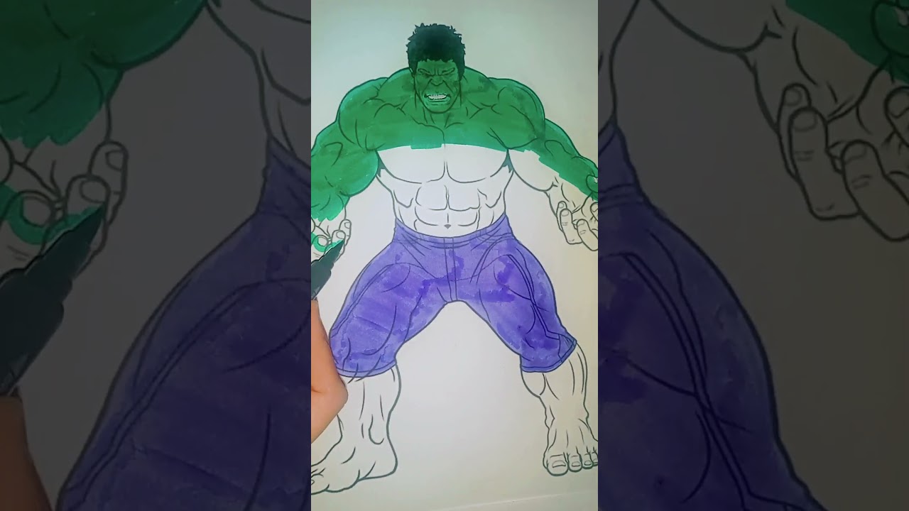 Hulk smash Drawing And Coloring|| Awesome Drawing Clips|| Drawing And Painting||ArtWork