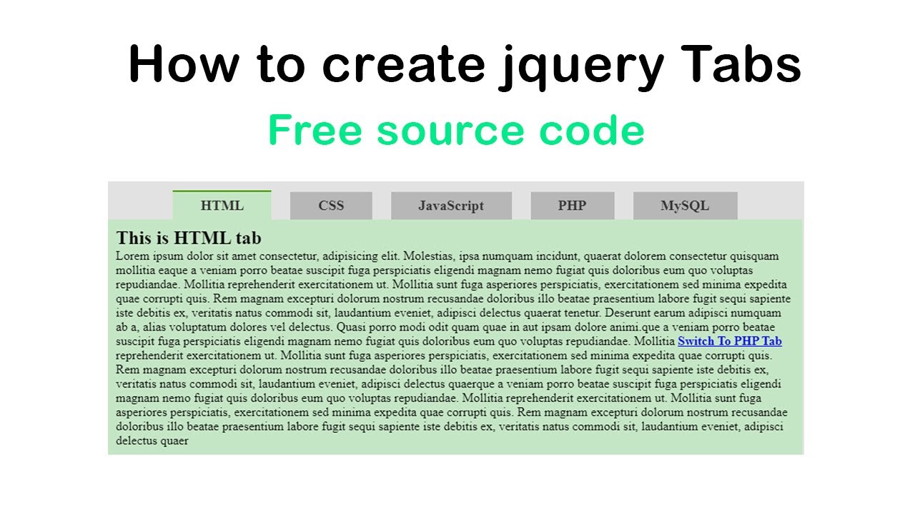 How to create jQuery tabs | jQuery tabs source code