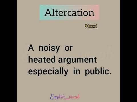 Meaning of Altercation #englishvocabulary #english