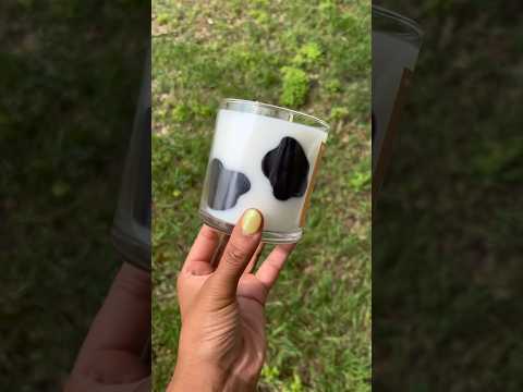Making a cow print candle #candlemaker #clayhousecandles #cowprint #bitchimacow
