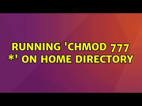 Ubuntu: Running 'chmod 777 \*' on home directory