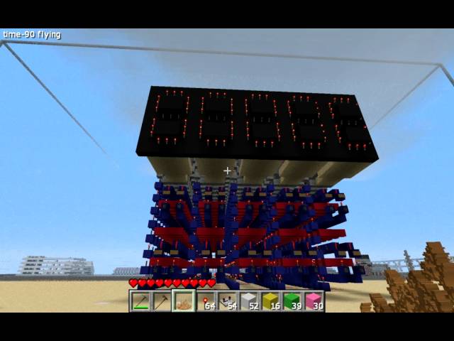 6 Wide hex decoder with 7 segment display stackable Minecraft Map