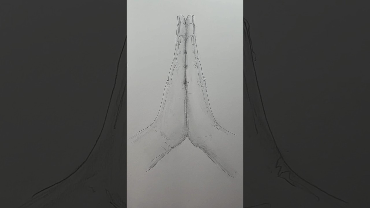 Draw praying hands 🙏 Easy drawing lesson for beginners on how to draw hands. #drawinglesson