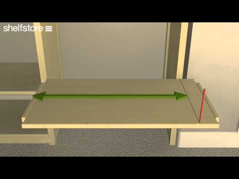 How to adjust the width of a shelf