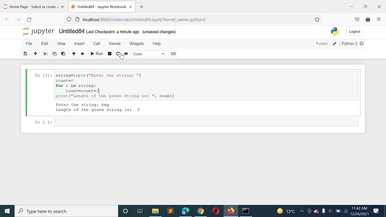 Python Program to Calculate the Length of a String Without Using a Library Function