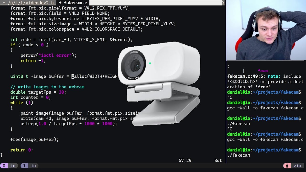 Coding Virtual Webcams in C