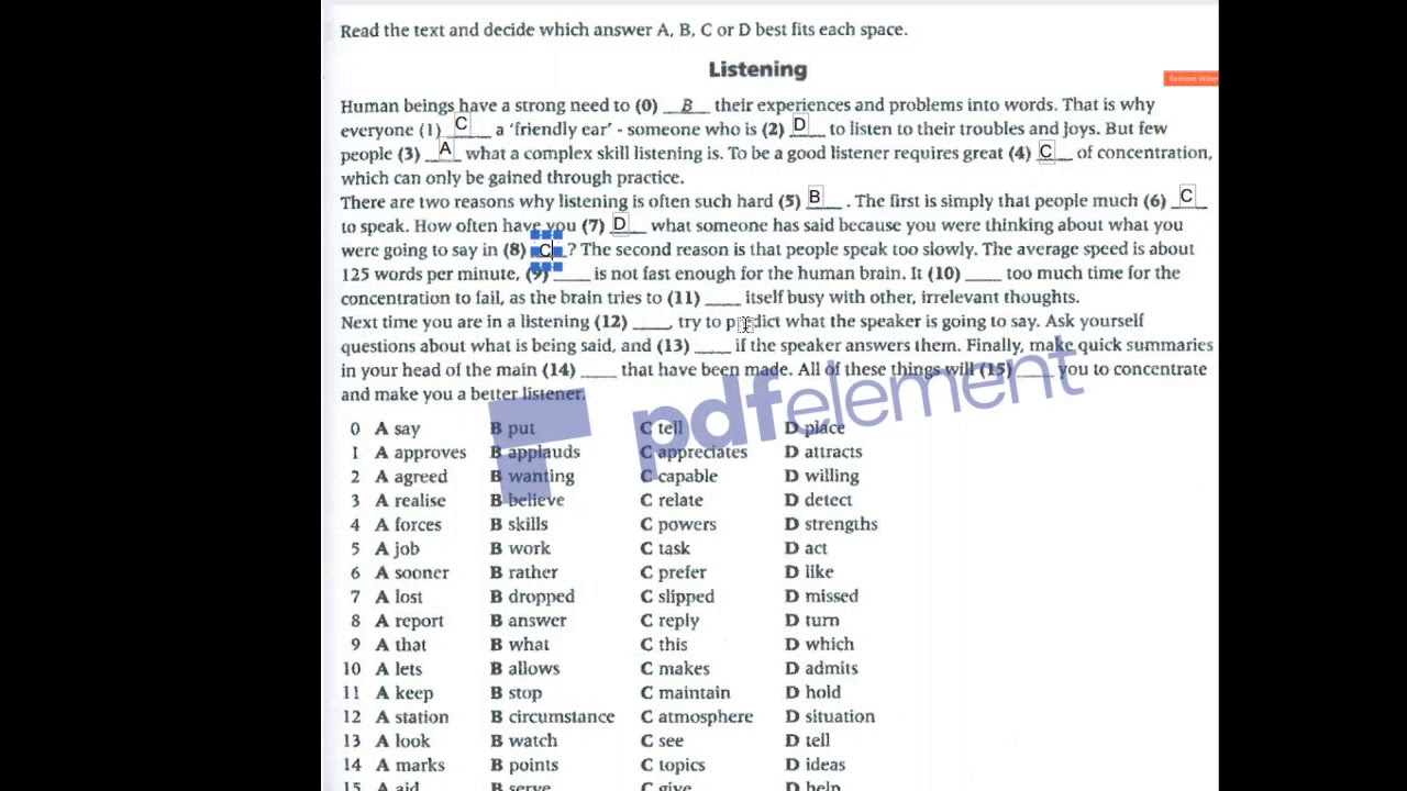 FCE - MULTIPLE-CHOICE CLOZE