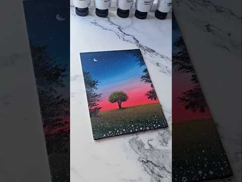 Simple & easy tree painting / acrylic painting ideas for beginners ❤️💙