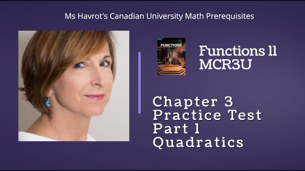 Functions 11 Chapter 3 Practice Test (Part 1)