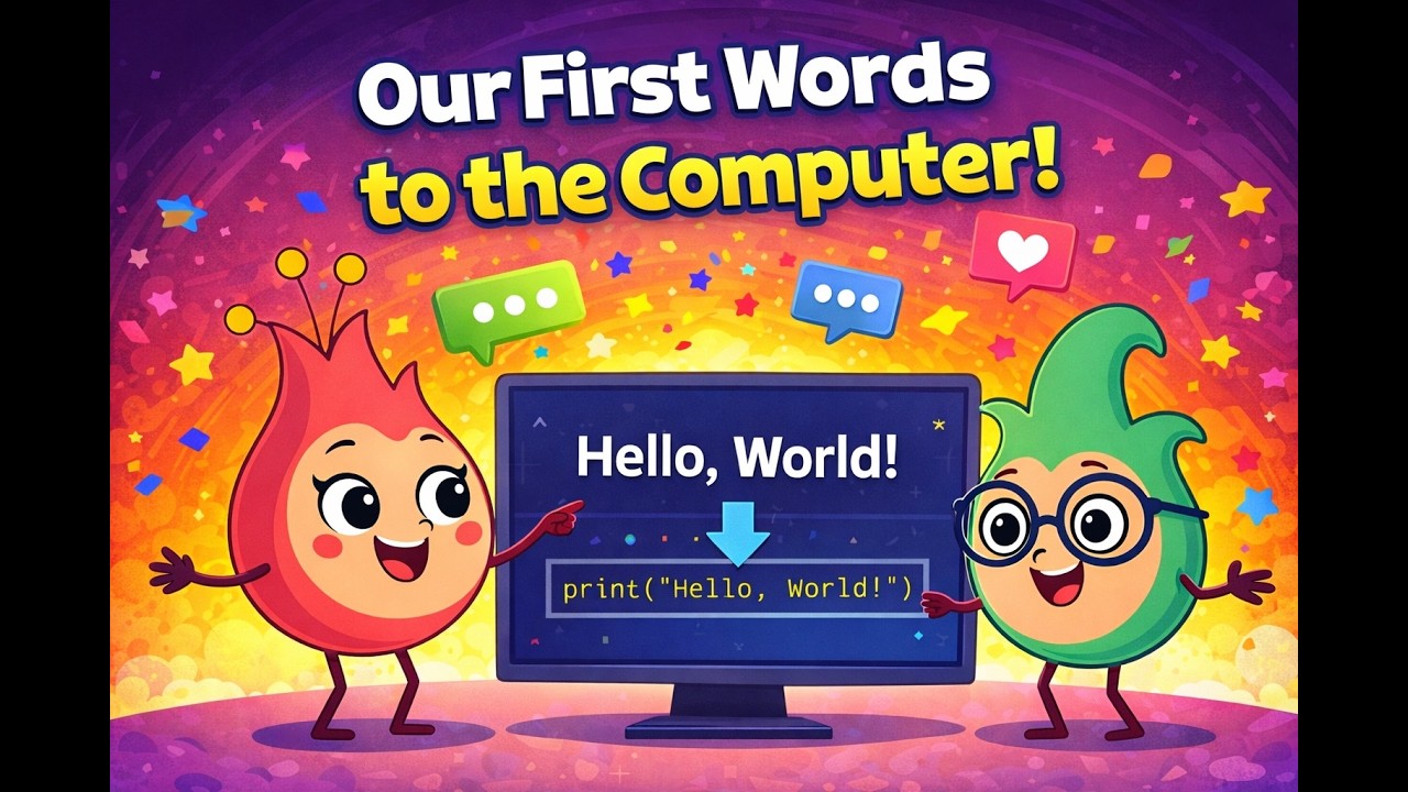 Lesson 3: Our First Words to the Computer! | Python for Kids