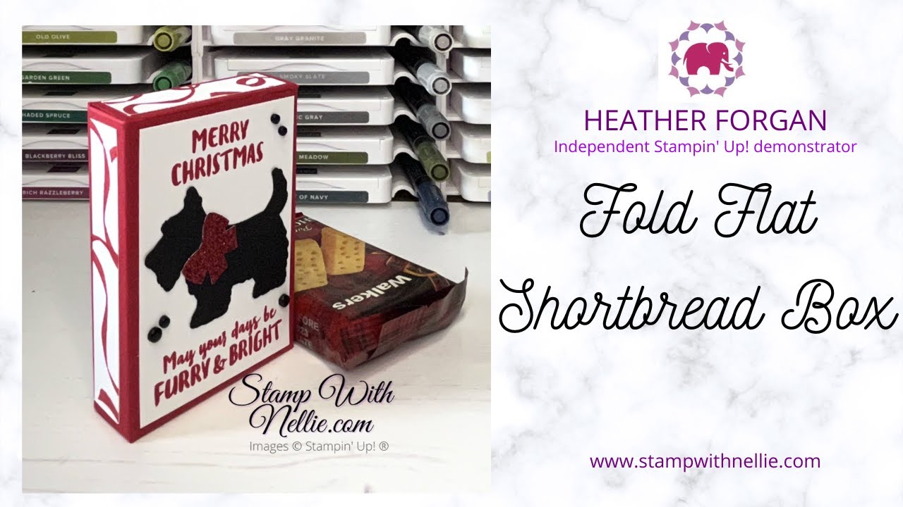 How to make fold flat boxes for shortbread with Christmas Scottie bundle