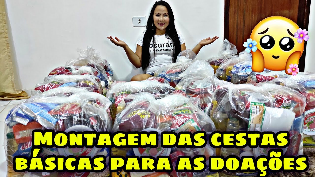 ASSEMBLY OF BASIC FOOD BASKETS FOR DONATIONS.