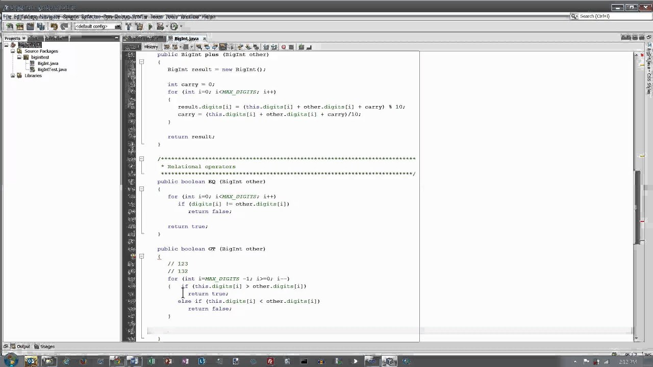 Java Classes: A BigInt class, part 3