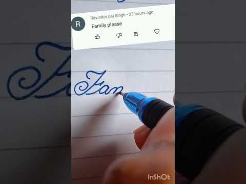 Family write in cursive writing #cursive#writing#beautiful#cursive#writing#family #shortclip