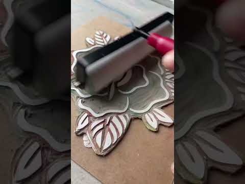 My LEAST FAVORITE print 😭 #satisfying #linocut #printmaking #artist #artist #asmr #asmrsounds