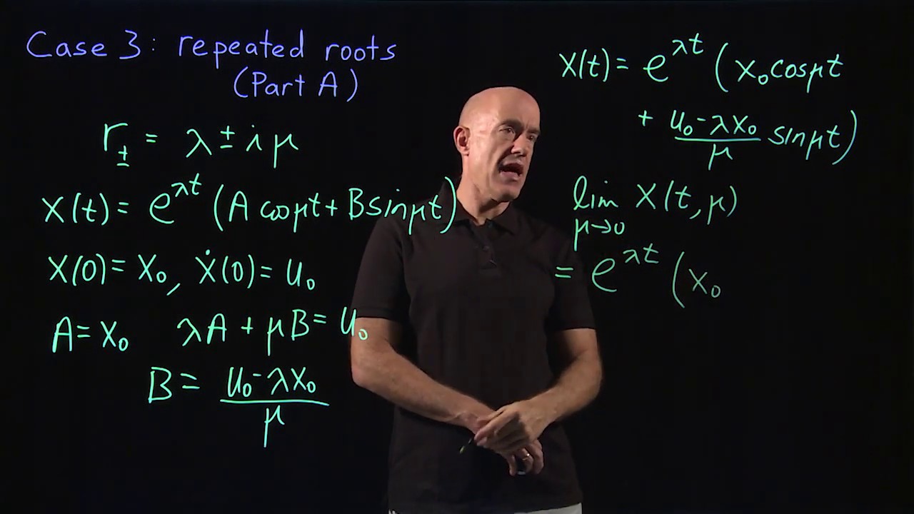 Case 3: repeated roots (Part A) | Lecture 17 | Differential Equations for Engineers