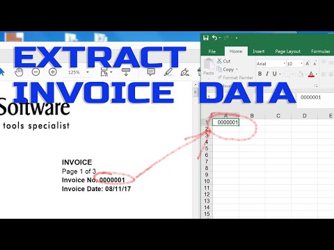 How to extract the invoice number from pdf's to an excel spreadsheet