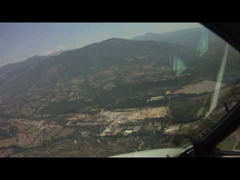 Pilot's eye view visual approach in Ajaccio