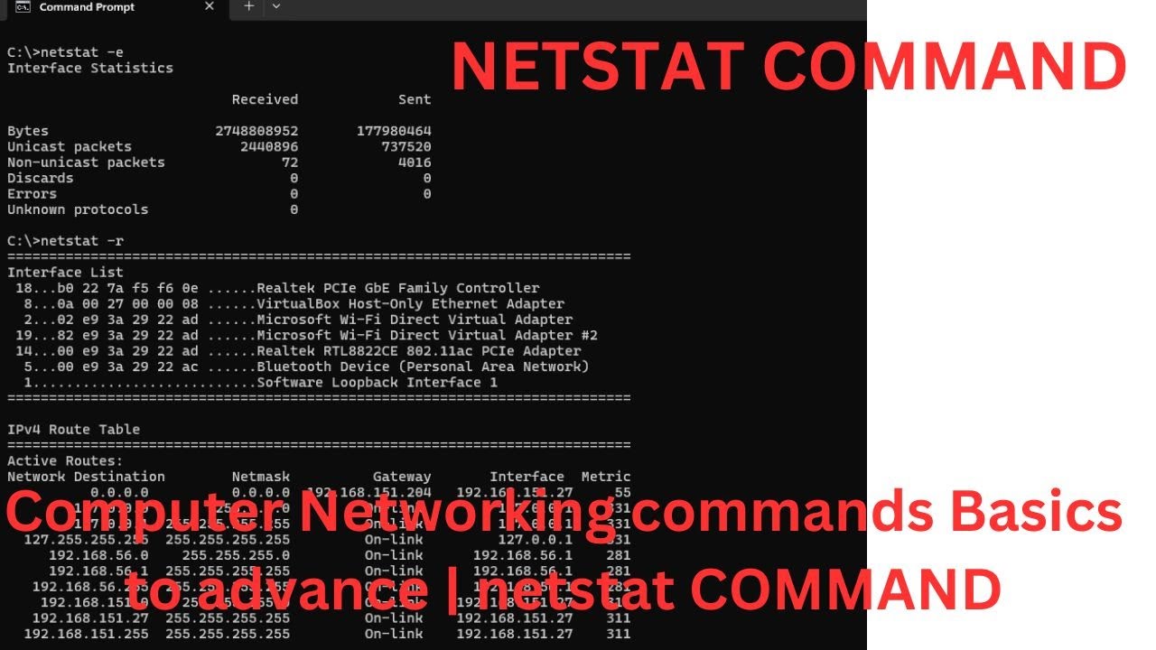 netstat computer networking Command using CMD | Networking Basics Command | NETSTAT
