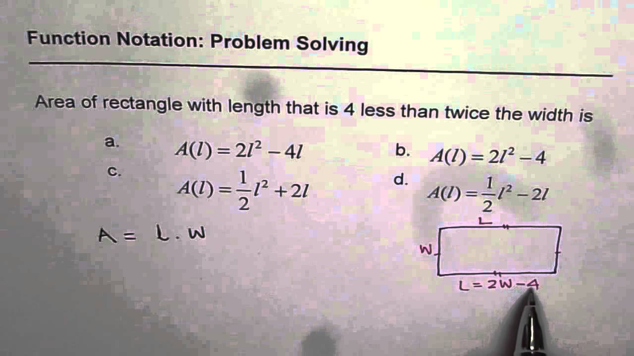 How to Solve Problen Using Function Notation