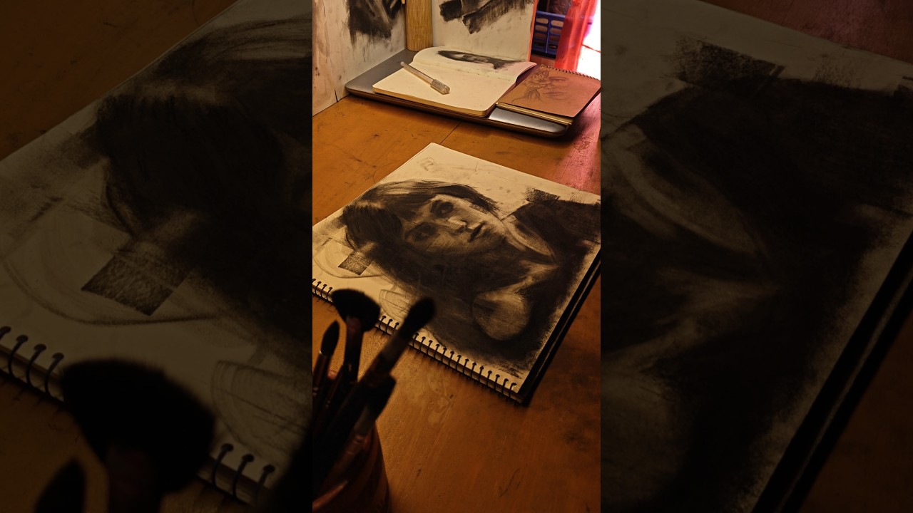 Day 50 of drawing a portrait every day #charcoalart #portrait #charcoaldrawing #art #drawing #sketch