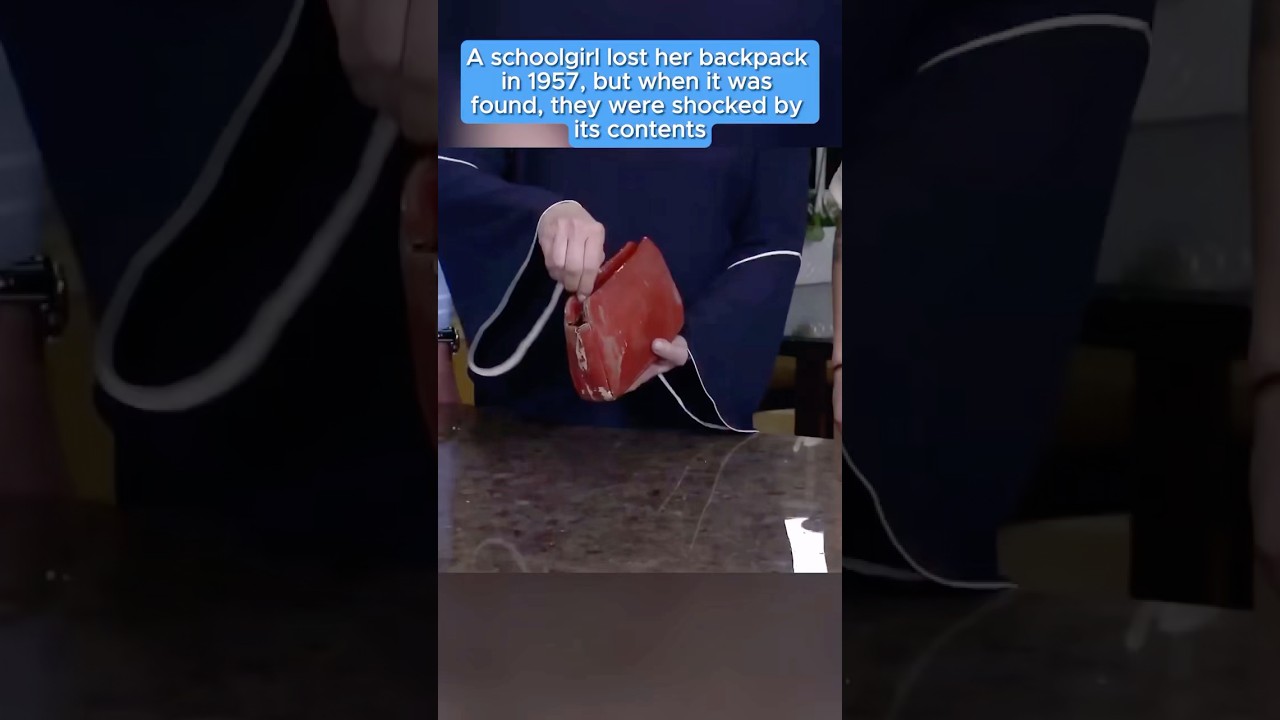 A schoolgirl lost her backpack in 1957, but when it was found, they were shocked by its contents.