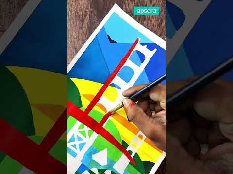 Painting the Golden Gate Bridge | Apsara Poster Colours | 12 Vibrant Shades