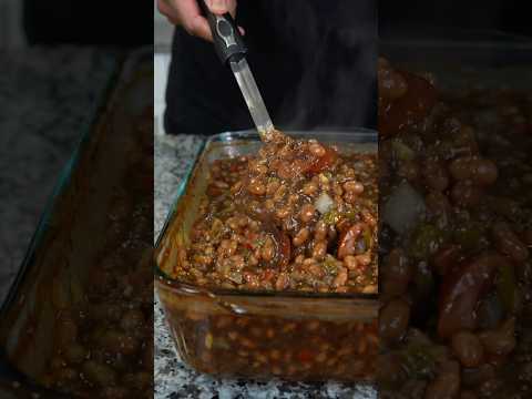 My Favorite Way To Make BBQ Baked Beans | BBQ Jerk Baked Beans