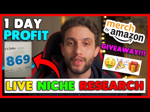 Print On Demand 2021 - Merch By Amazon - Live Niche Research (Huge Giveaway!!!) ????????????????