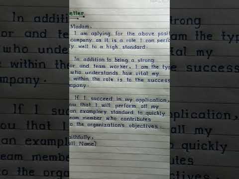 Cover Letter For Job Application || MM Handwriting #shorts