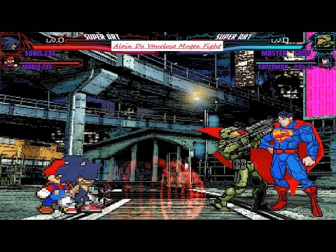 Mugen : Sonic exe & Mario exe Vs Master Chief & Superman (Request)