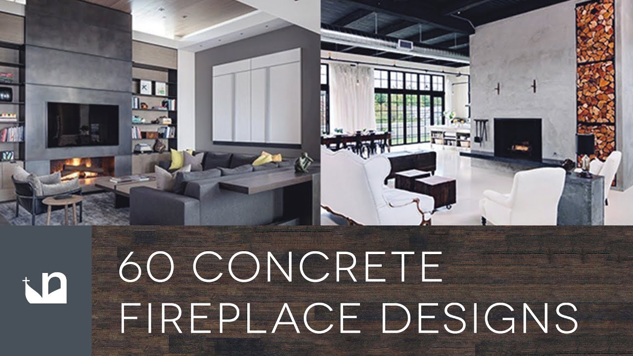 60 Concrete Fireplace Designs