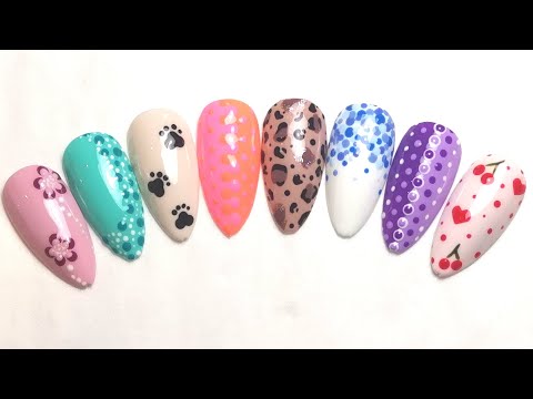 NAIL ART: 8 Different Beginner Dotting Tool Gel Designs