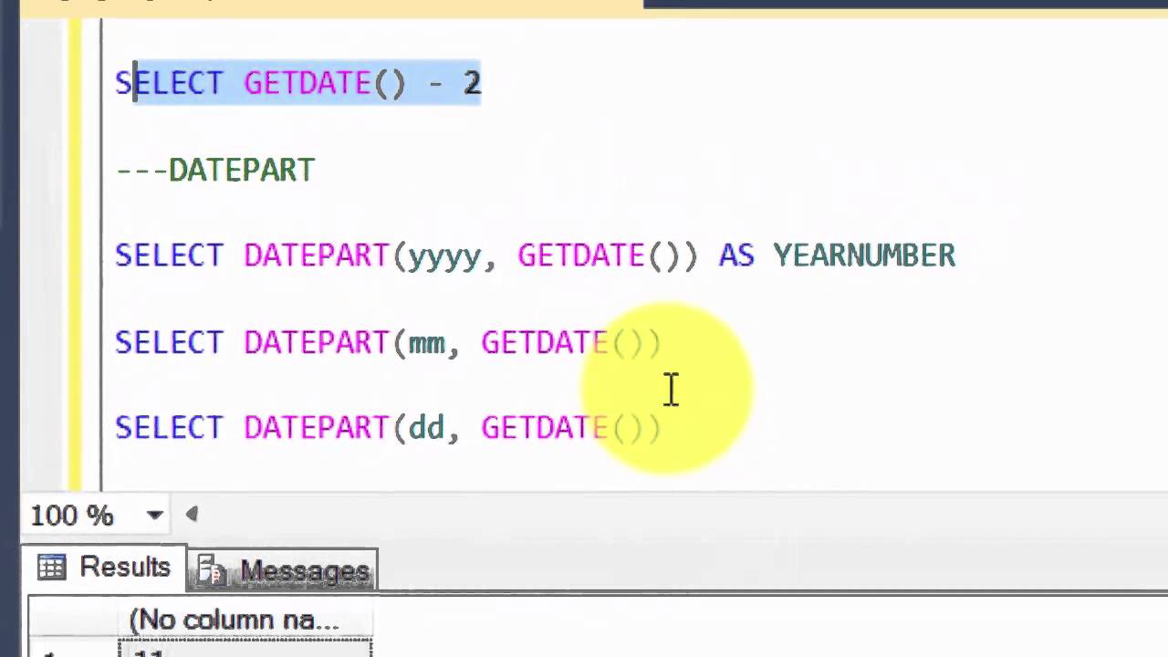 Chapter 9: TSQL Date Functions