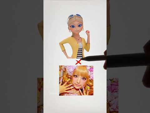 Chloe’s transformation as a Gyaru #miraculousladybug #art #digitalart #shorts