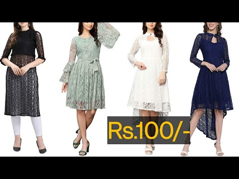 🪴🌷🪴Women's Dyed Fit & Flare Knee Length Russell Net Dress🌿🥀🌿 amezing dress collection 🌱🌻🌱 #dress 🌷🌷