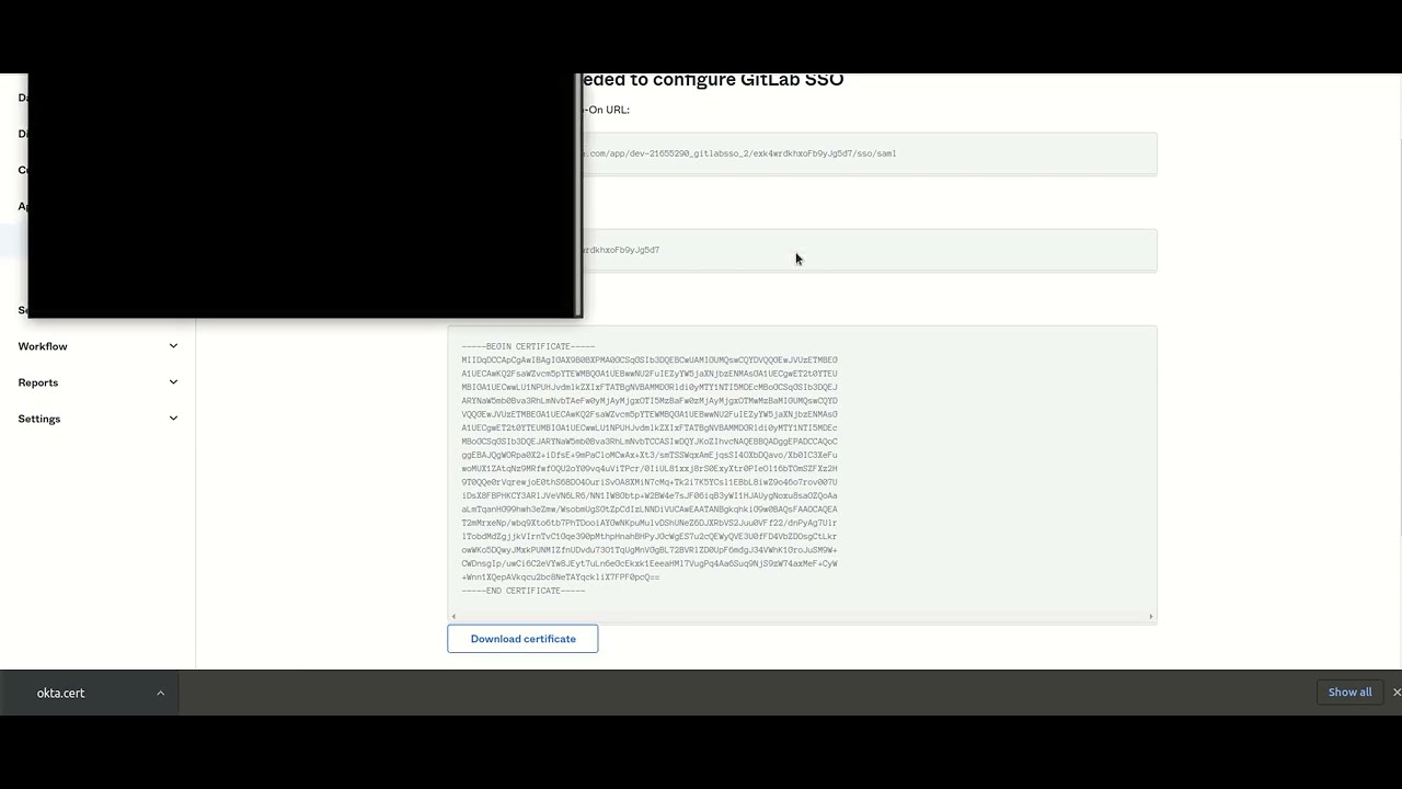 Setting up basic Okta authentication on self-managed GitLab