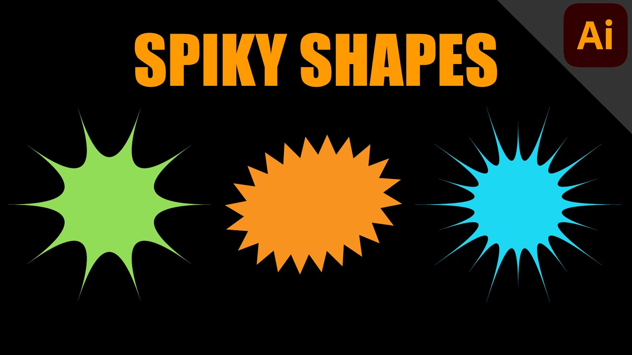 Create 3 Different Spiky Shapes | ILLUSTRATOR TUTORIAL