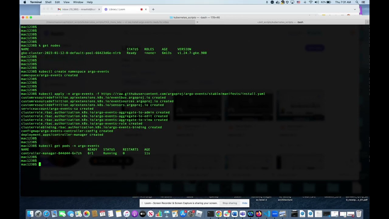 ARGO GitOps Lab 10: Install ARGO Events and Verify