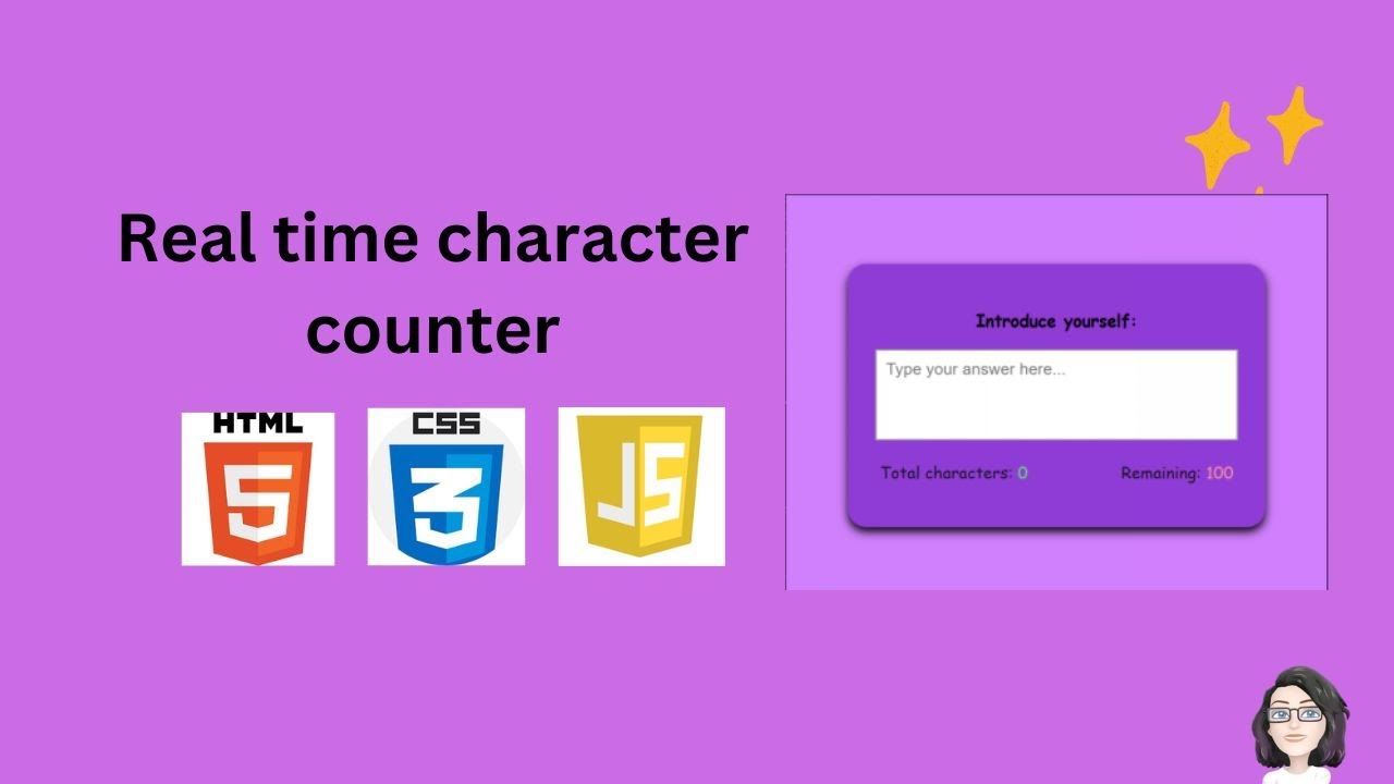Real Time Character counter using HTML, CSS and JavaScript | JavaScript practice Project