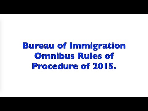 Bureau of Immigration Omnibus Rules of Procedure of 2015