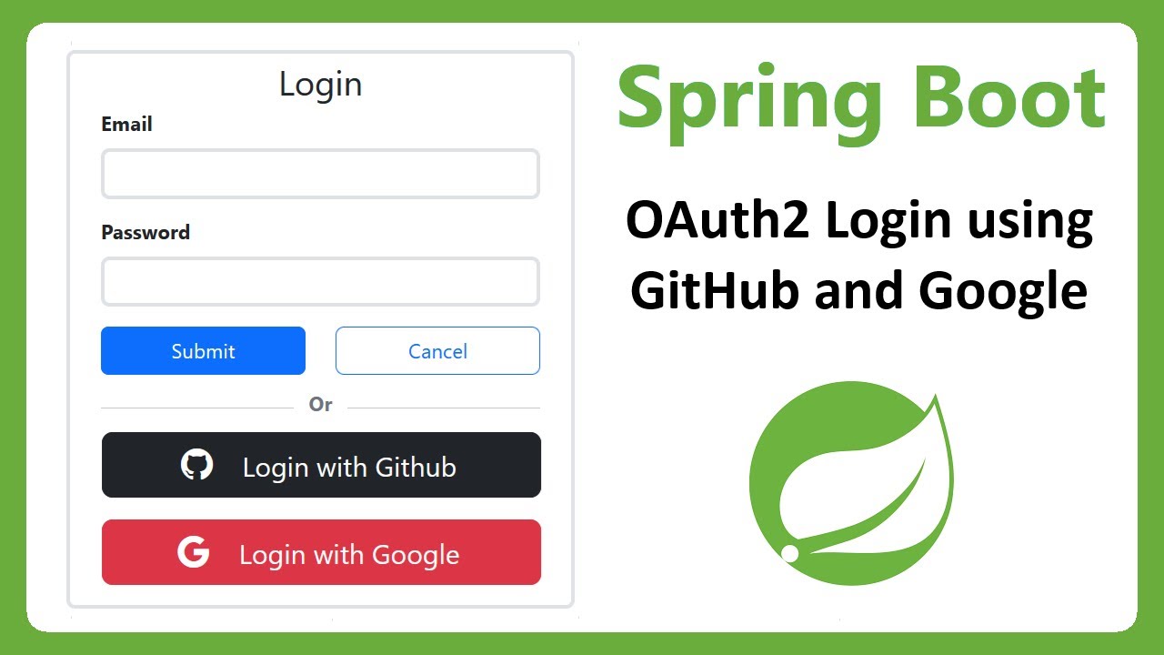 Add OAuth2 Authentication to Spring Boot using Github and Google Providers | Add Social Login
