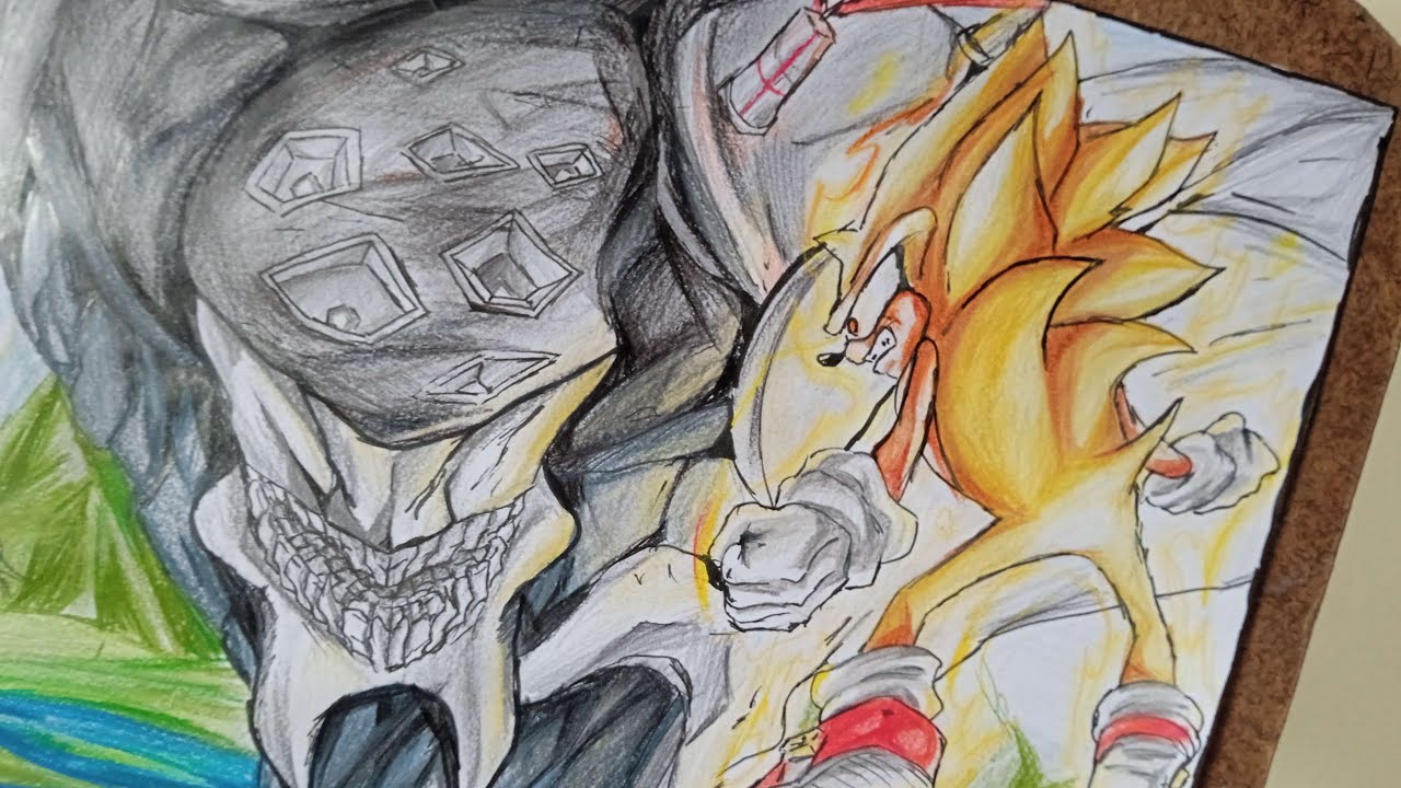 SUPER SONIC VS GIGANTO    Art timelapse