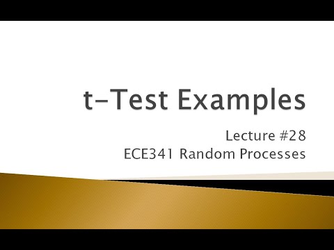 ECE 341.28 Student t-Test Examples
