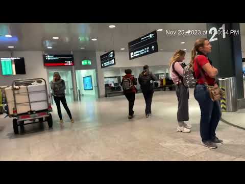 Gate B39 to Immigration to Rental Car at Zurich Airport, Switzerland, Nov 25, 2023