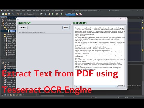 Convert PDF to Text Using Tesseract OCR-Optical Character Recognition - Java Programming